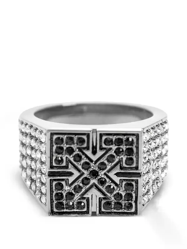 Off-White Bling Strass Arrow Ring - Silver