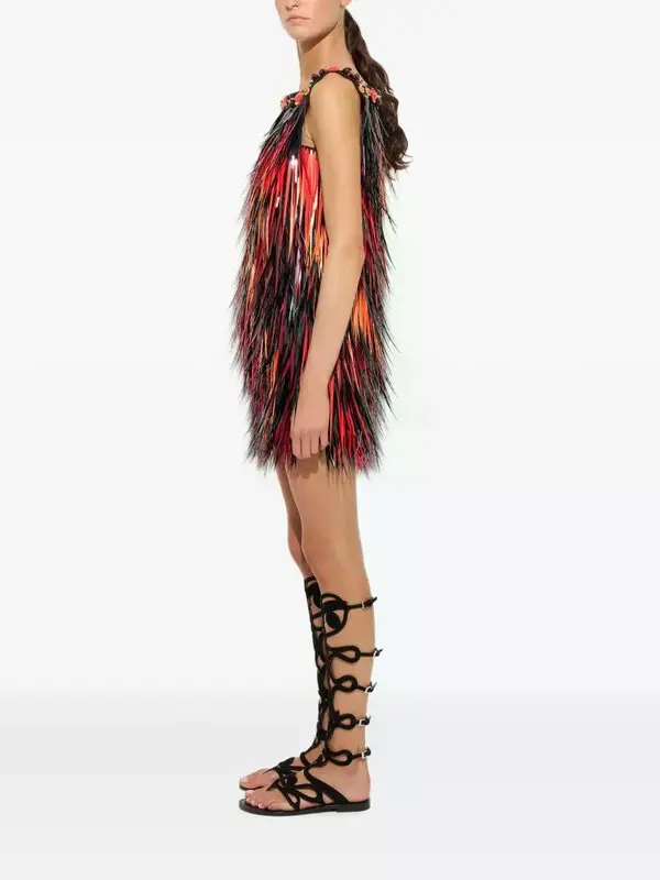 Emilio Pucci Embellished Jewel Neckline Dress With Hand-applied Sequins