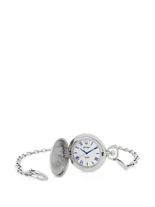 Bulova 48mm Logo Detail Pocket Watch - White