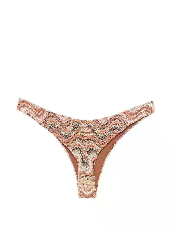MC2 SAINT BARTH Sequin-embellished Zigzag Knit Bikini Bottoms