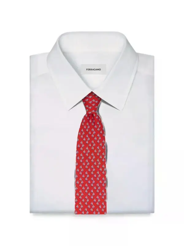 FERRAGAMO Nautical-print Silk Tie