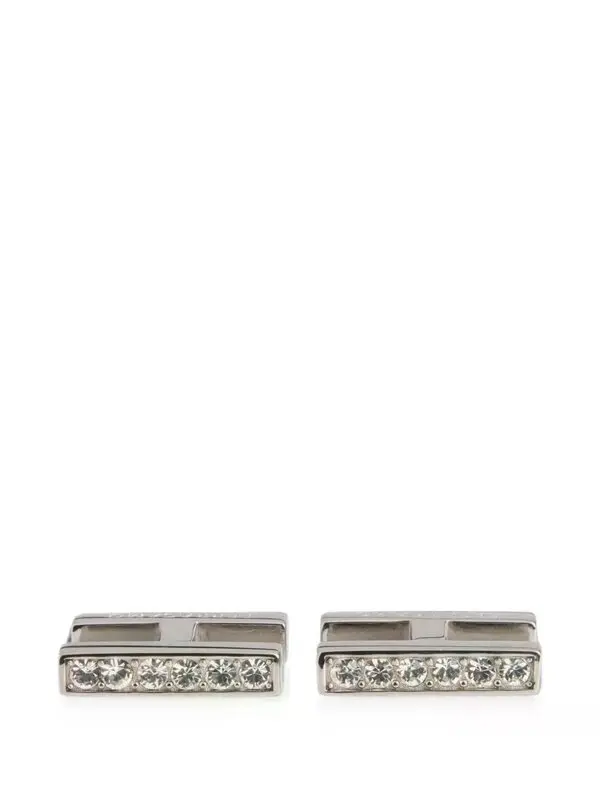 FERRAGAMO Crystal Embellished Cufflinks - Silver
