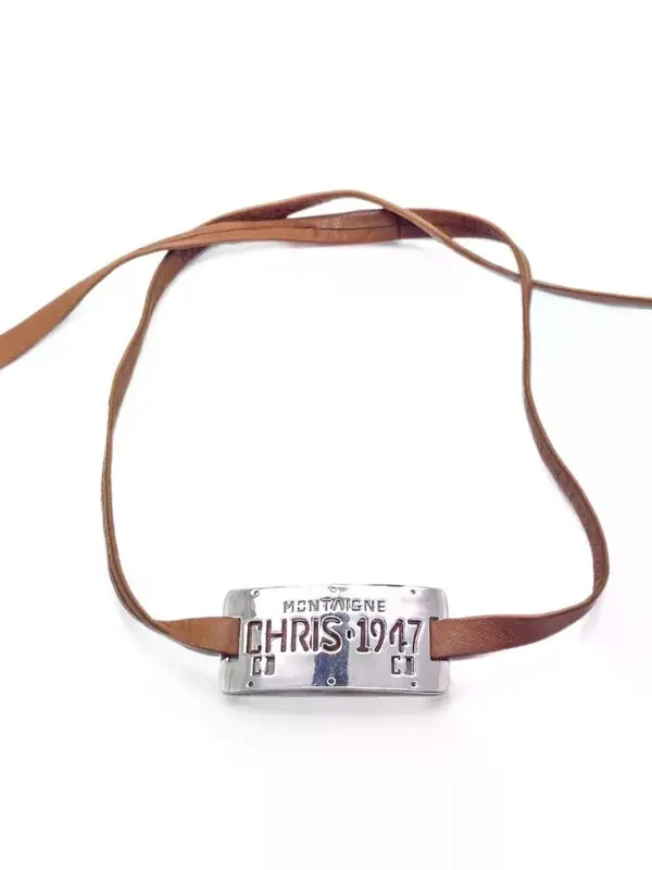 Dior Leather Logo Plaque Choker