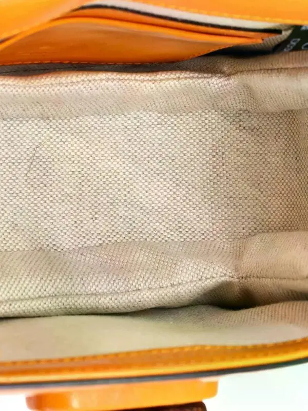 Gucci Bamboo 1947 Leather Mini Top Handle Shoulder Bag - Orange