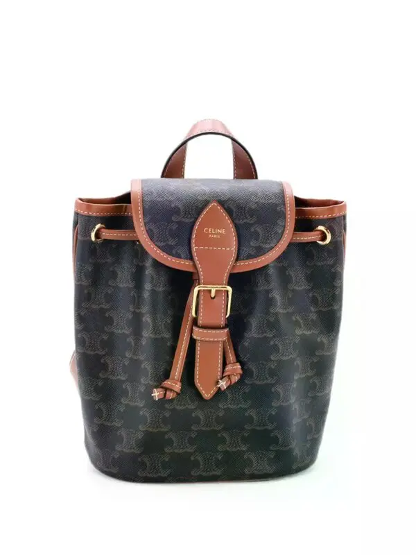 Celine Folco Triomphe Coated Canvas Mini Backpack - Brown