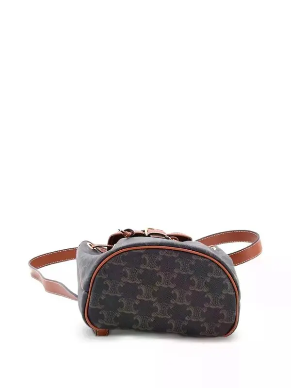 Celine Folco Triomphe Coated Canvas Mini Backpack - Brown