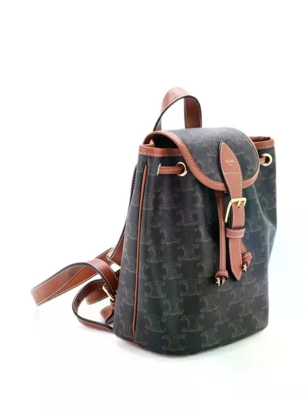 Celine Folco Triomphe Coated Canvas Mini Backpack - Brown