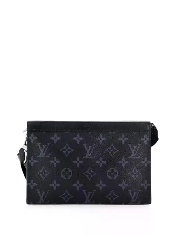 LOUIS VUITTON Gaston Wearable Wallet Monogram Eclipse Canvas Crossbody Bag - Black