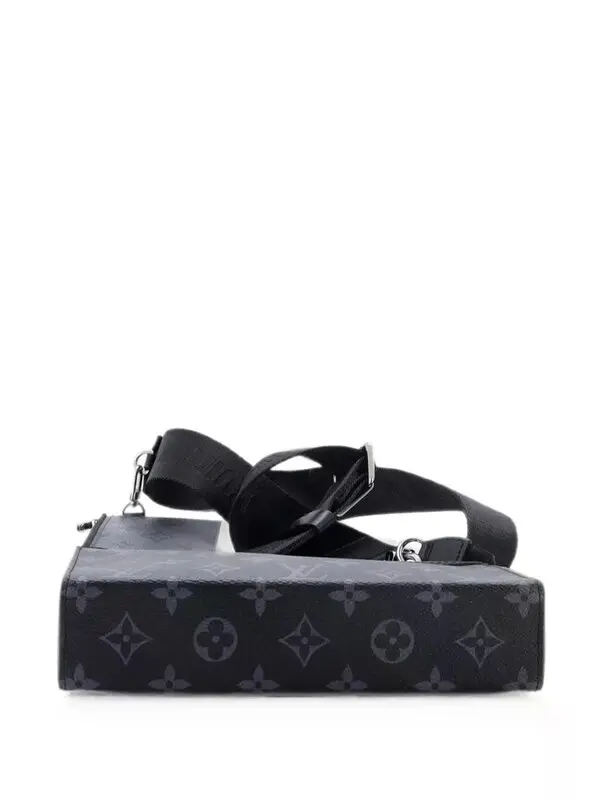 LOUIS VUITTON Gaston Wearable Wallet Monogram Eclipse Canvas Crossbody Bag - Black