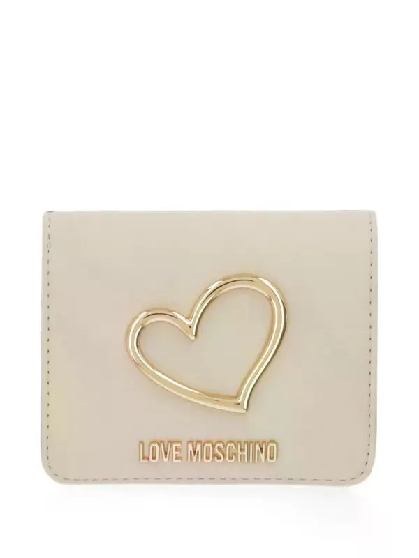 Moschino Heart-plaque Logo-lettering Wallet - Neutrals