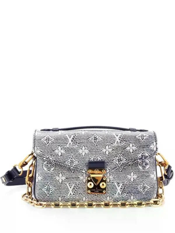 LOUIS VUITTON Pochette Metis Monoglam Jacquard Canvas East West Shoulder Bag - Blue