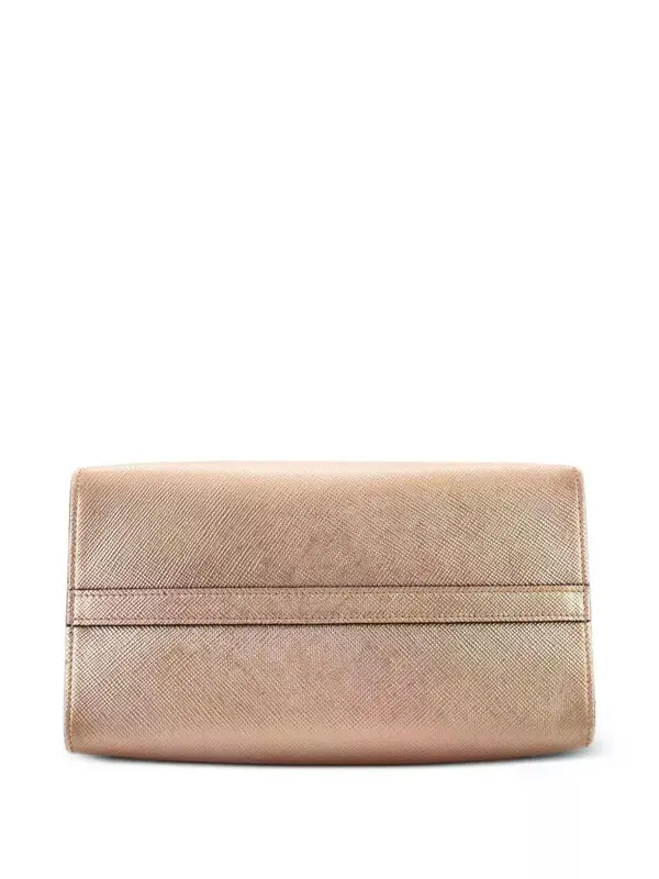 Prada Monochrome Saffiano With City Calf Small Tote Bag - Metallic