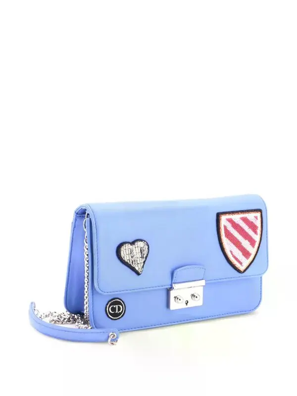 Dior Miss Promenade Patch Embellished Leather Crossbody Bag - Blue