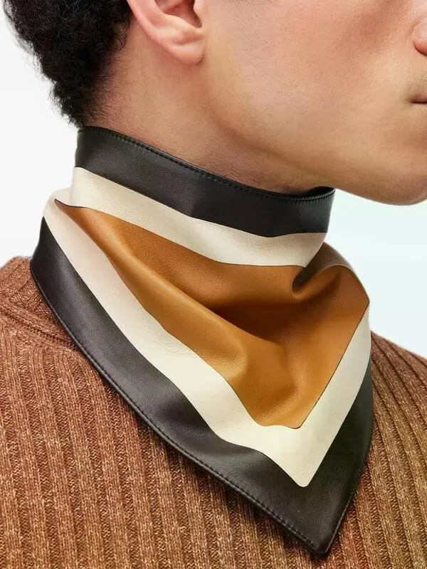 RETORI Color-block Lambskin Scarf