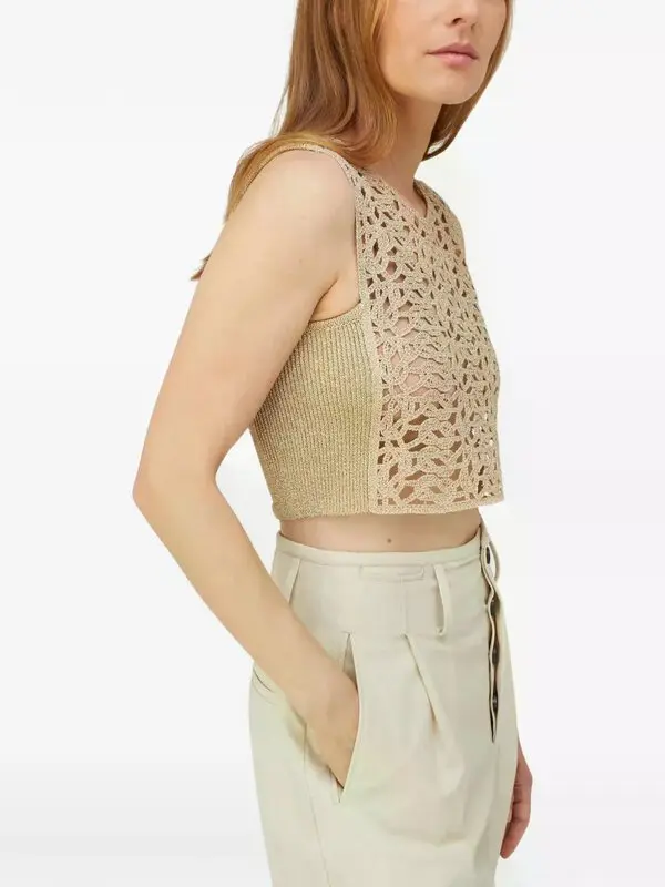 RETORI Knot-embroidered Cropped Top