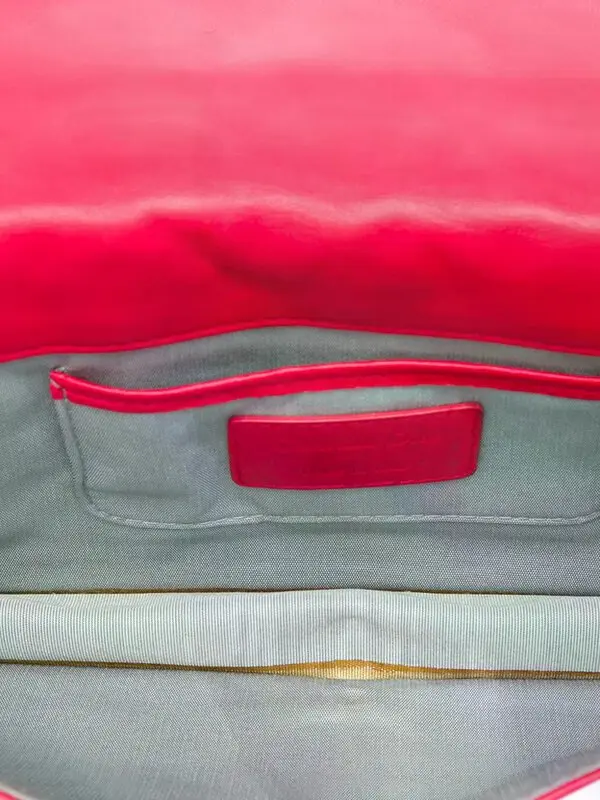 Dior Lambskin Cannage Lady Chain Convertible Clutch Crossbody Bag - Red