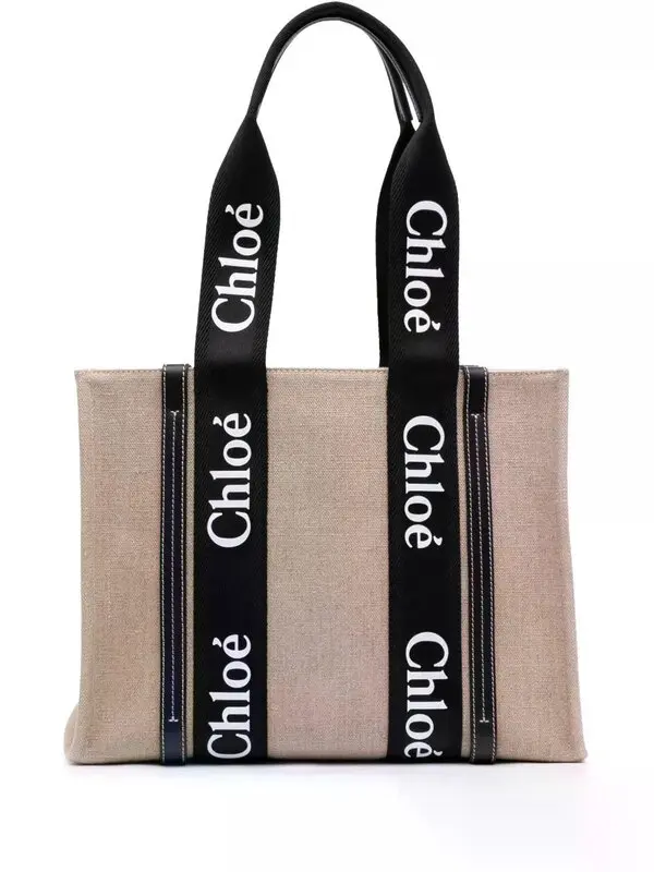 Chloé 2022 Medium Canvas Woody Tote Bag