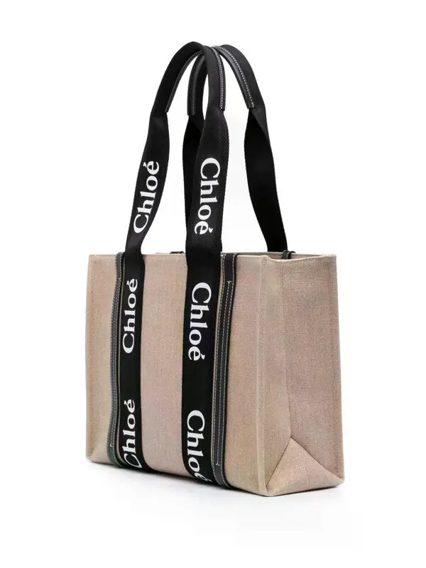 Chloé 2022 Medium Canvas Woody Tote Bag