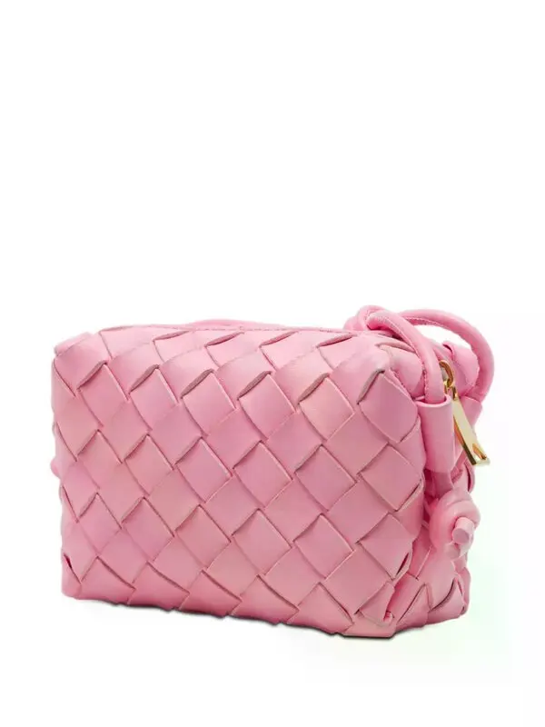 Bottega Veneta Candy Lambskin Intrecciato Loop Camera Bag - Pink