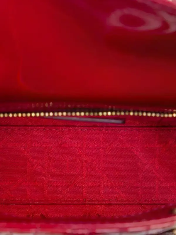 Dior Patent Cannage Lady Satchel - Red