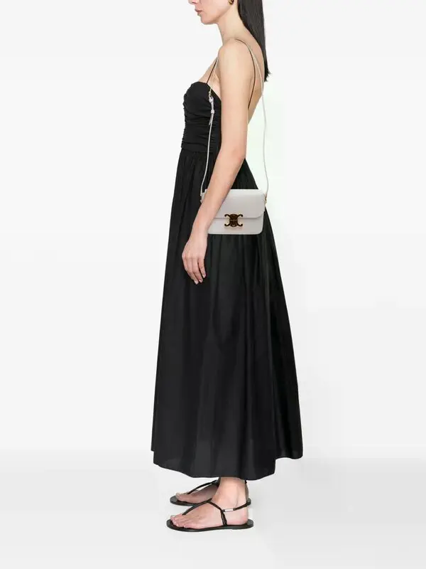 Celine Triomphe Crossbody Bag In Shiny Calfskin - Grey