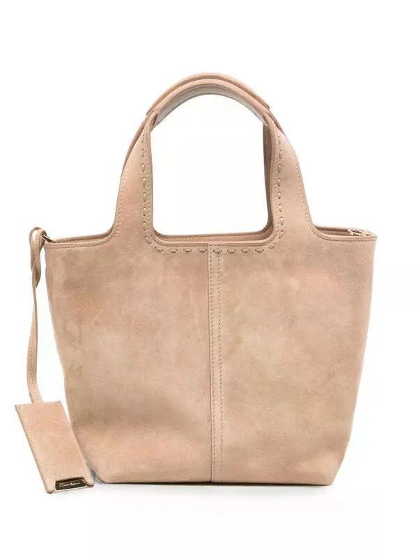 Santoni Mini Chapelier Whipstitch-trim Tote Bag - Neutrals