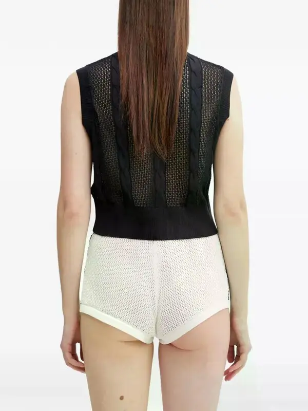 Fred Perry Cable-knit Mesh Sleeveless Top