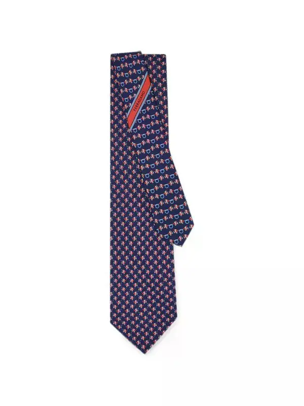 FERRAGAMO Mini Fish-print Silk Tie