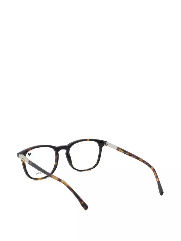 Lacoste Tortoiseshell Effect Round Frame Eyeglasses