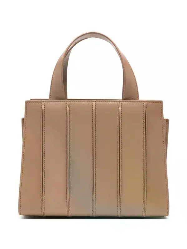 Max Mara Whitney Ribbed Leather Tote Bag - Neutrals