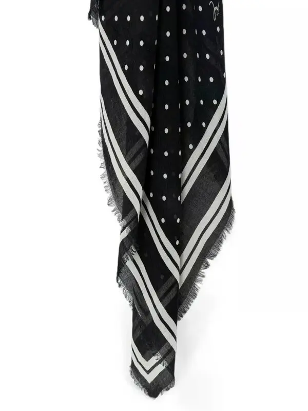JOOP! Adaliz Polka-dot Fringed-trim Scarf
