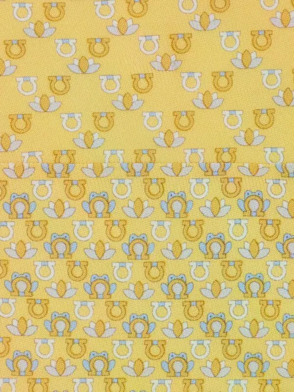 FERRAGAMO Frog Print Silk Neck Tie - Yellow