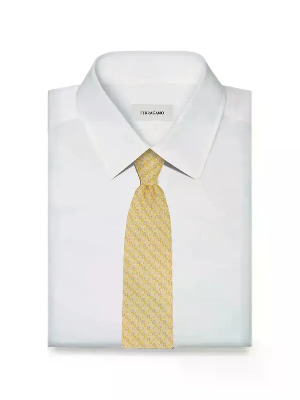 FERRAGAMO Frog Print Silk Neck Tie
