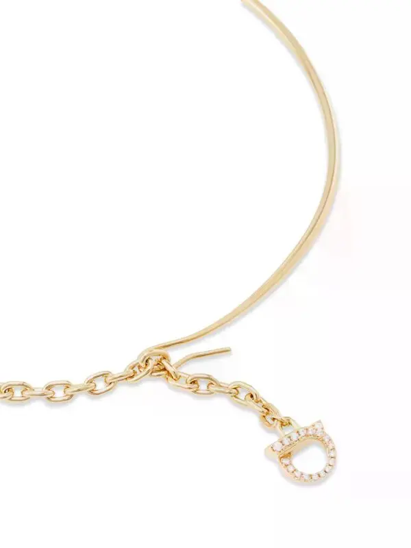 FERRAGAMO Crystal-embellished Gancini Pendant Necklace