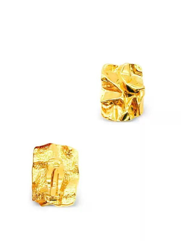 JENNIFER GIBSON JEWELLERY 1980s Sculpted Crinkle -tone Earrings
