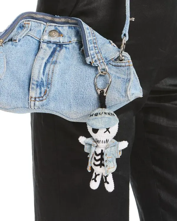 Alexander McQueen Crochet Denim Skelly Charm