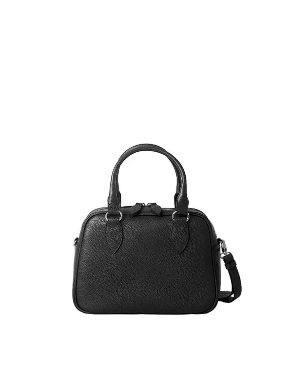 HYER GOODS La Corsa Leather Bowling Bag - Black/silver