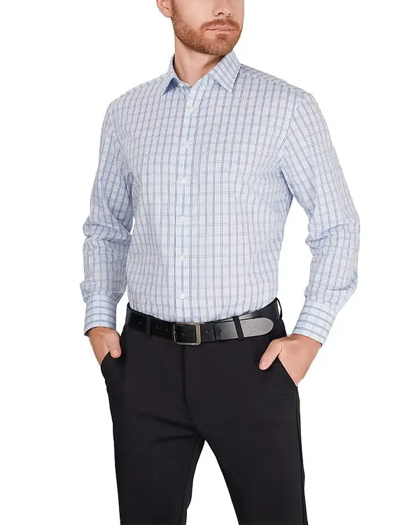 Thomas Pink Gradient Check Dress Shirt - Blue