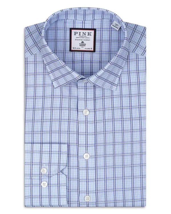 Thomas Pink Gradient Check Dress Shirt - Blue