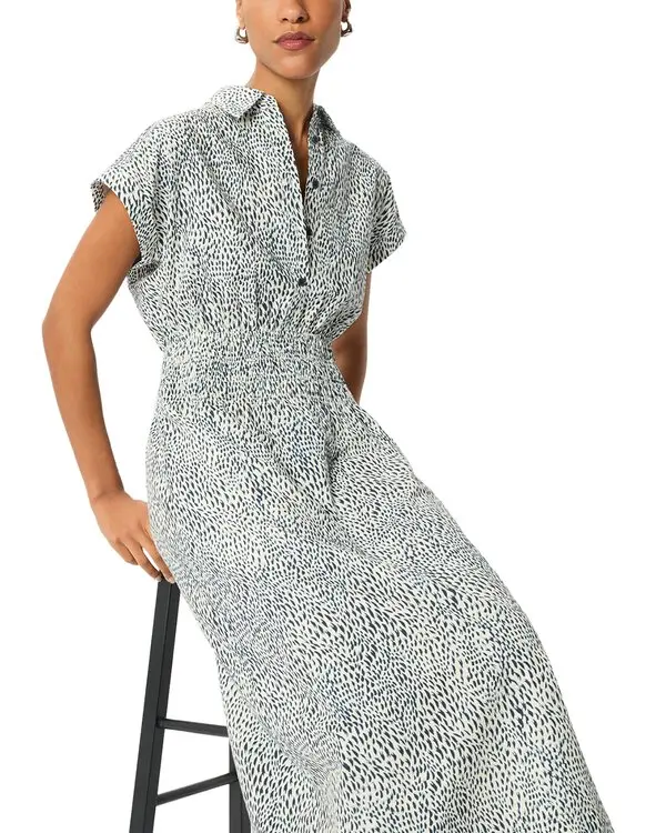 Whistles Flecked Animal Print Collared Dress