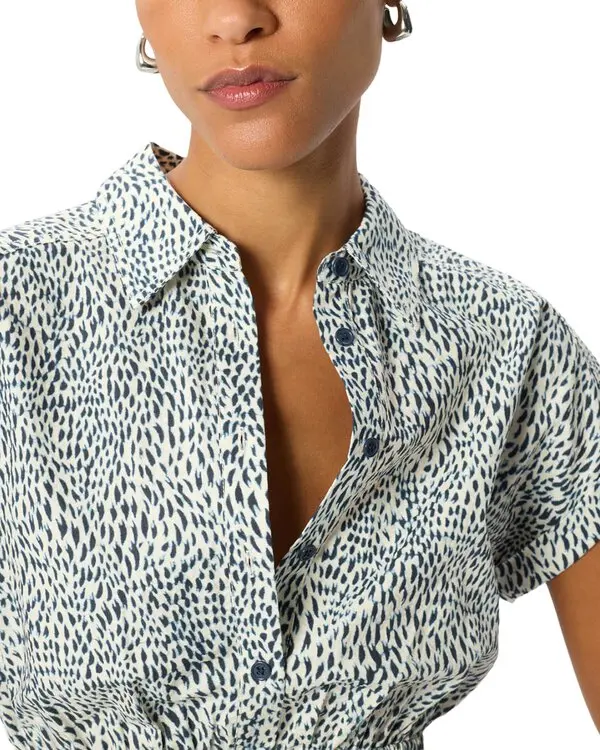 Whistles Flecked Animal Print Collared Dress
