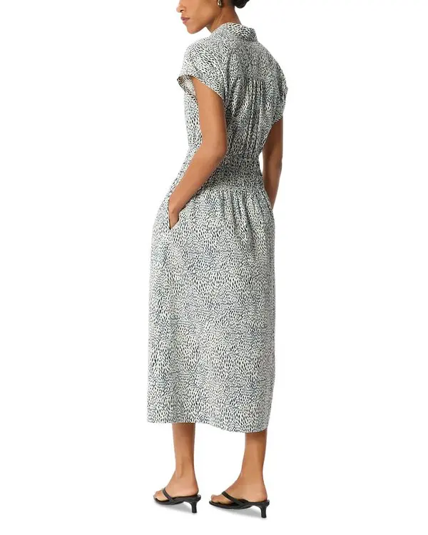 Whistles Flecked Animal Print Collared Dress