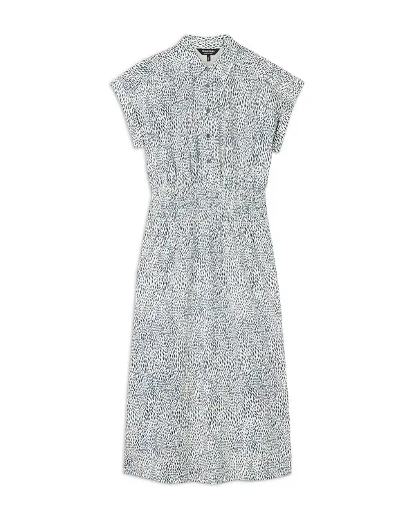 Whistles Flecked Animal Print Collared Dress
