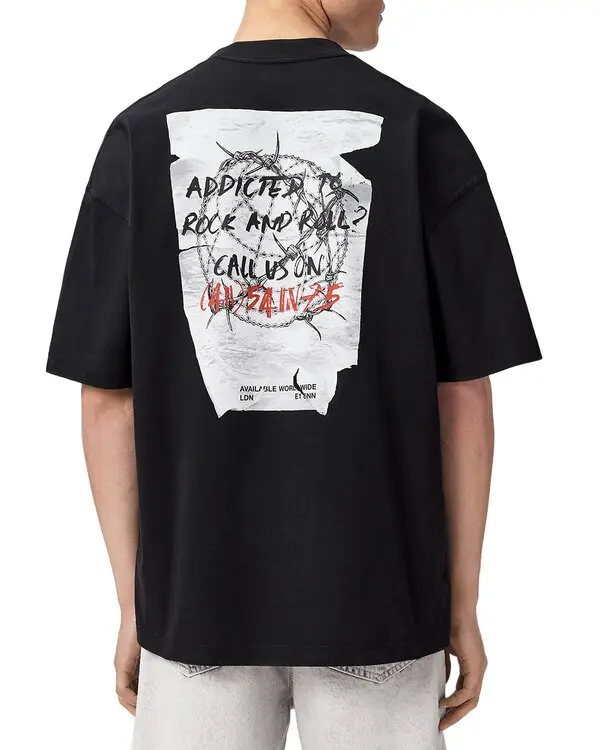 ALLSAINTS Caller Rock And Roll Logo Graphic T-shirt - Washed Black