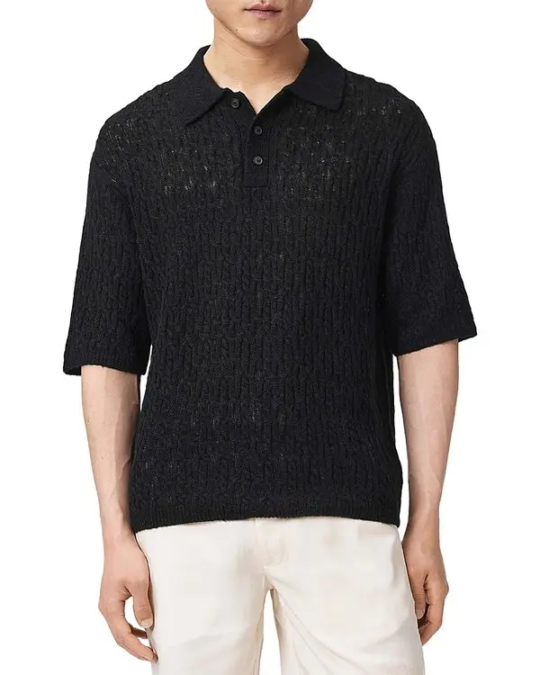 ALLSAINTS Cyclone Knit Polo Shirt - Black