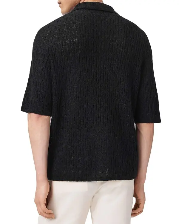 ALLSAINTS Cyclone Knit Polo Shirt - Black
