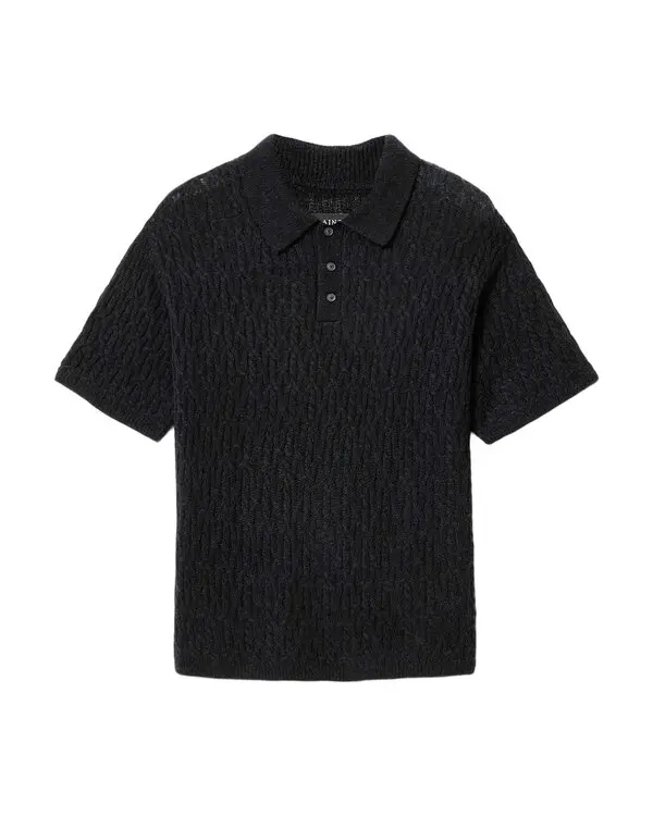 ALLSAINTS Cyclone Knit Polo Shirt - Black