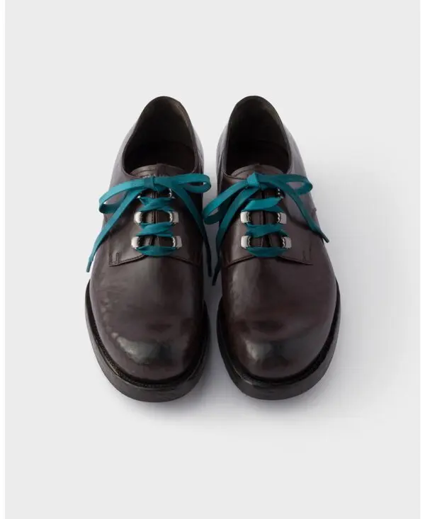 Prada Antiqued Leather Lace-up Shoes