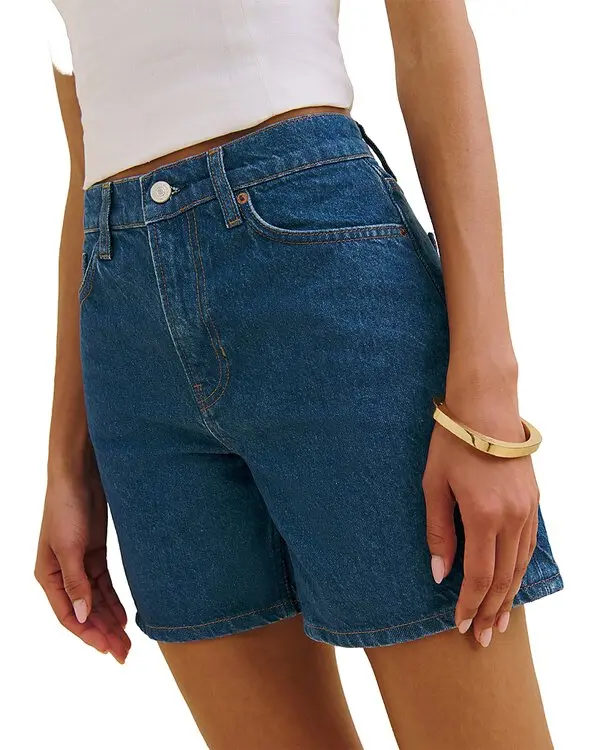 REFORMATION Ray Mid Rise Denim Shorts - Cleary