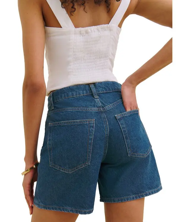 REFORMATION Ray Mid Rise Denim Shorts
